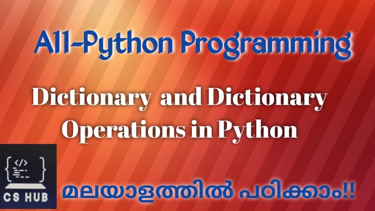 Dictionary And Dictionary Operations In Python Python Programming