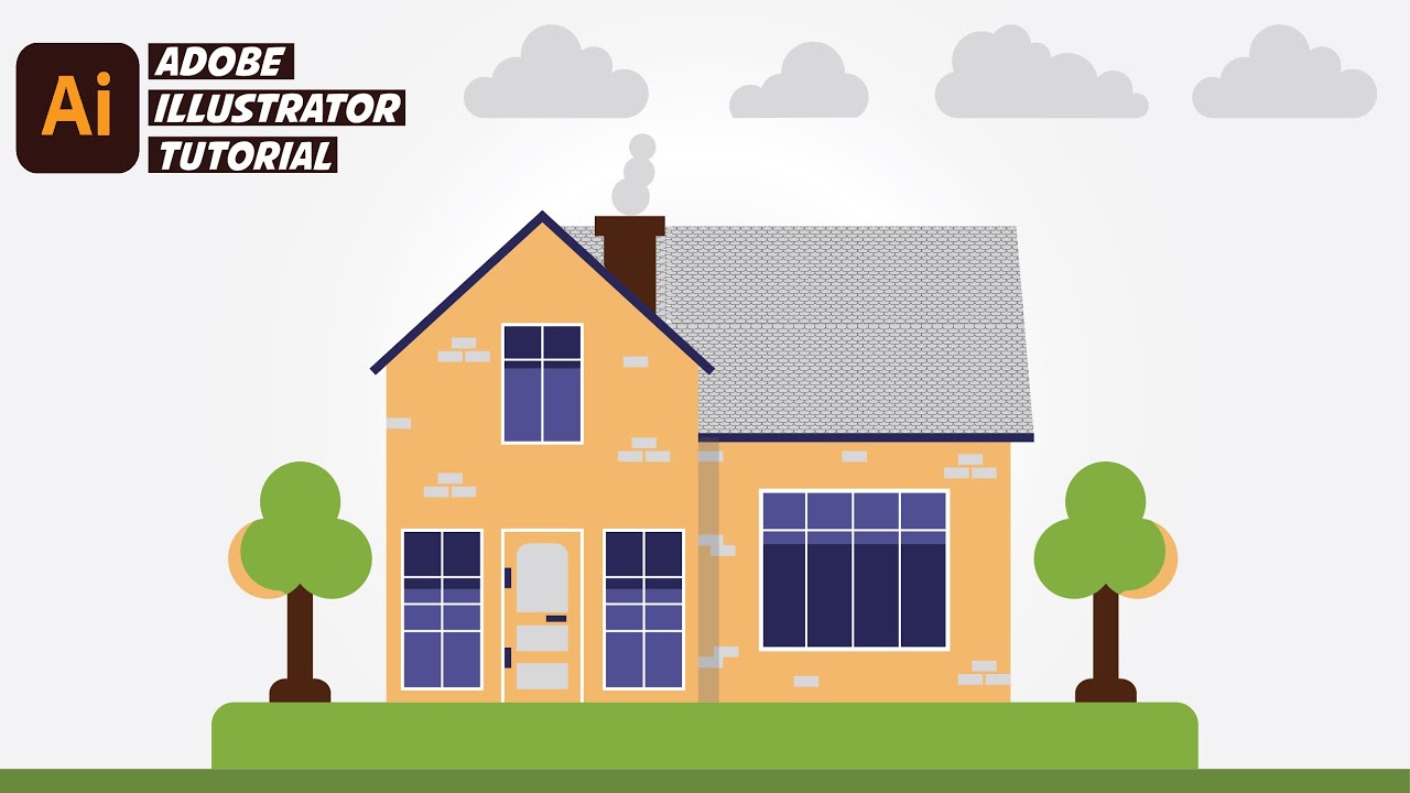 How To Create House Tutorial In Adobe Illustrator Youtube