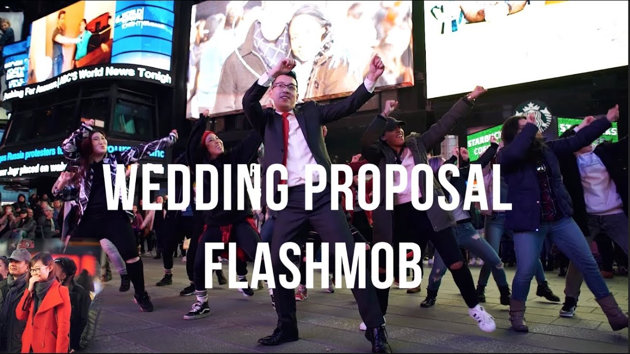 Times Square Wedding Proposal Flash Mob By I Love Dance Youtube
