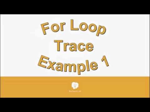 For Loop Trace Example 1 080916 Youtube