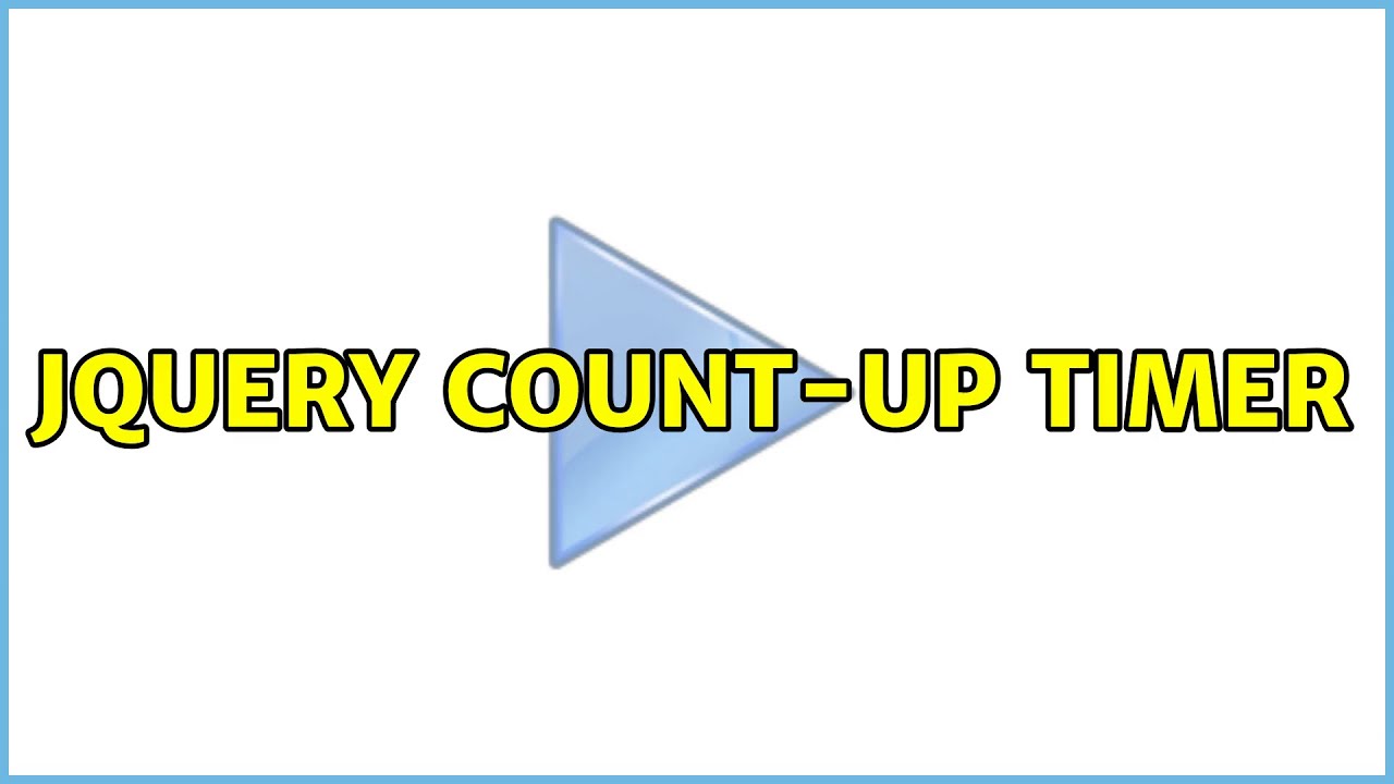 Jquery Count Up Timer Youtube