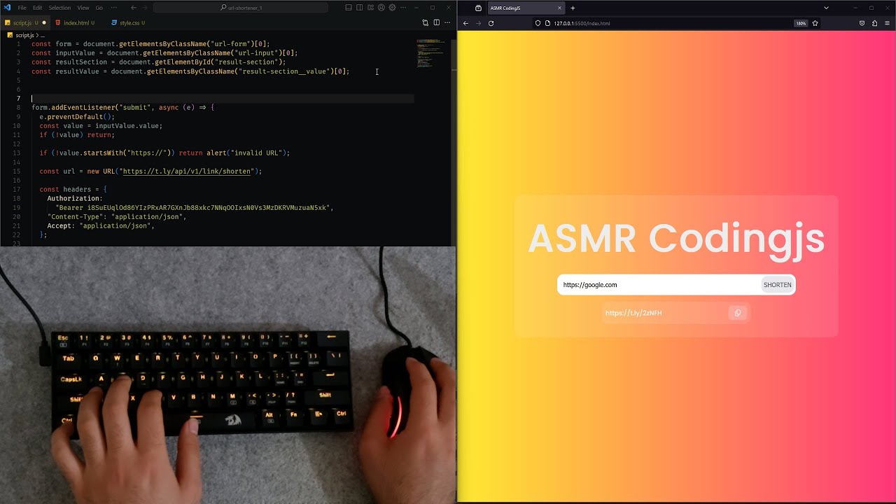Asmr Coding Url Shortener Javascript No Talking Youtube