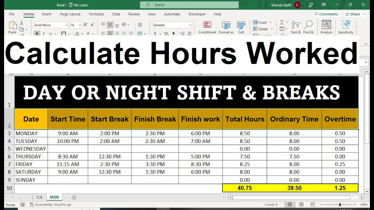 Excel Timesheet Formulas Night Shift At William Howerton Blog