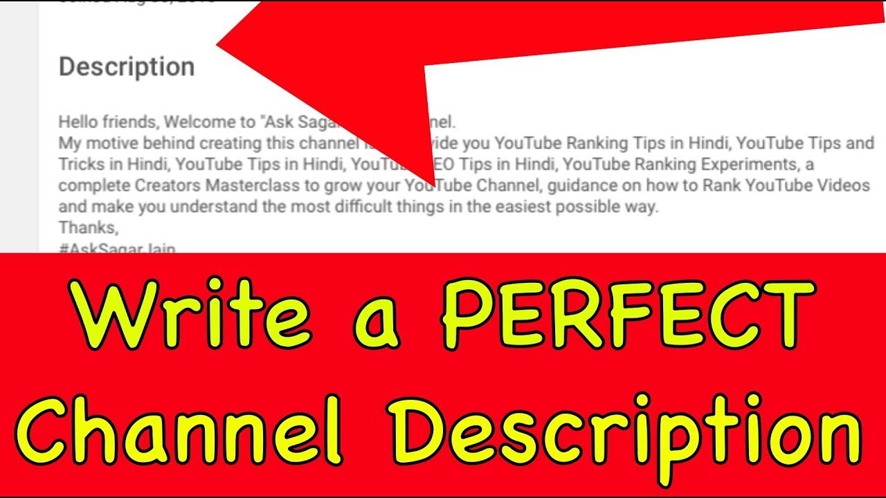 How To Write A Perfect Youtube Channel Description Youtube