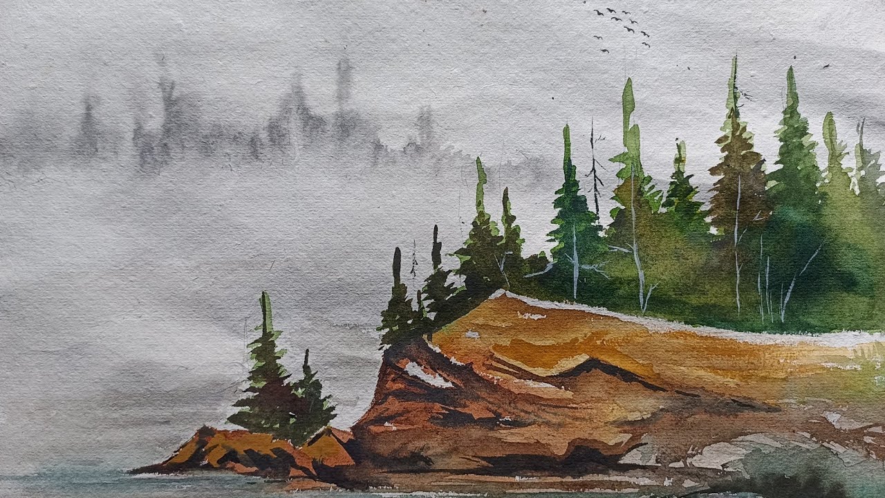 Watercolor Landscape Drawing Youtube