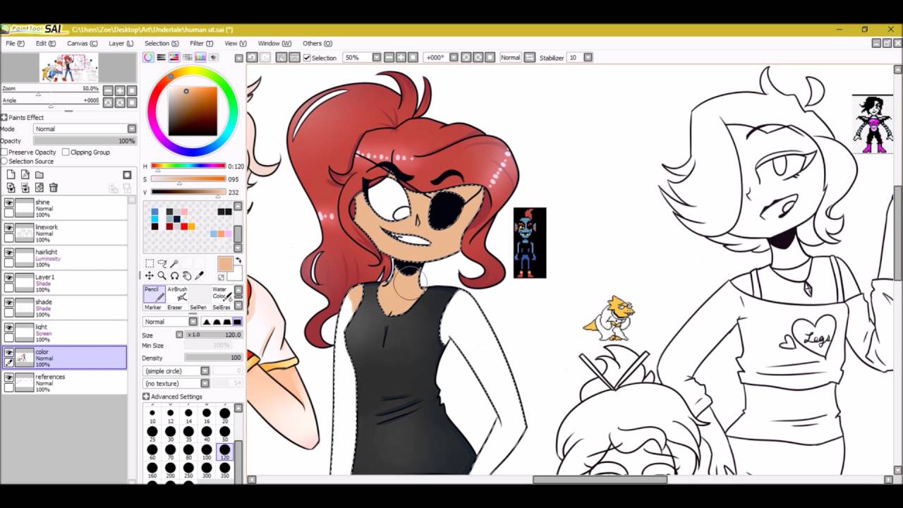 Undertale Characters As Humans Speedpaint 45 Youtube