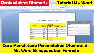 Cara Menghitung Penjumlahan Dan Menghitung Rata Rata Di Microsoft Word ...