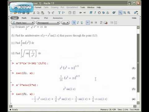 Maple Antidifferentiation Youtube