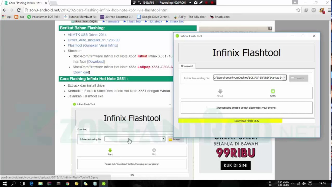 Cara Flashing Infinix Hot Note X551 Youtube