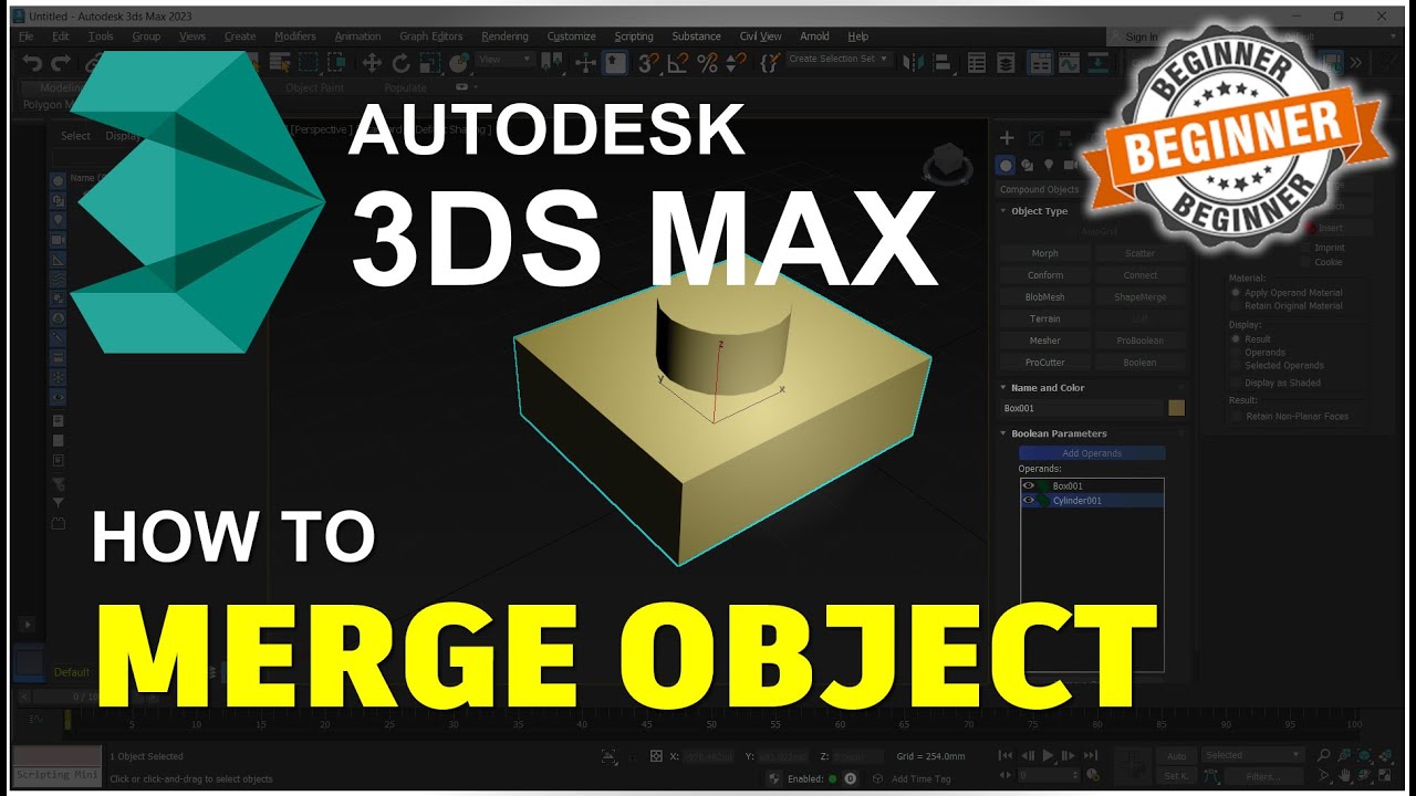 3ds Max How To Merge Objects Tutorial Youtube