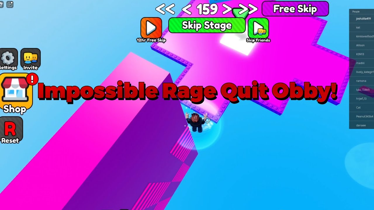 Roblox Impossible Rage Quit Obby Youtube