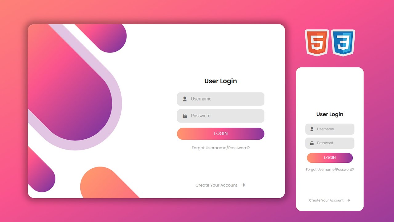Modern Login Page Ui Design To Html And Css Responsive Linear