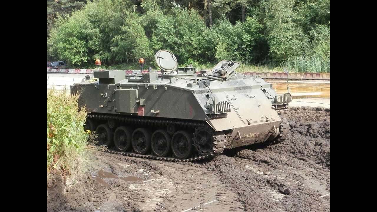 Driving A Fv432 Armoured Personnel Carrier At Traffic Control Nuenen
