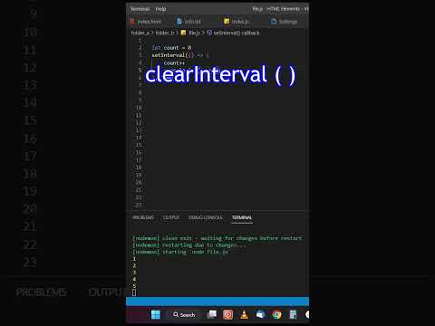 Setinterval Clearinterval In Javascript Shorts Youtube