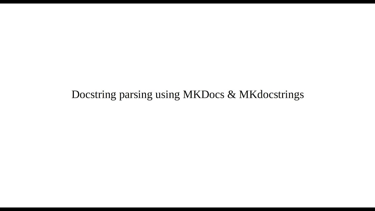 Writing Developer S Wiki Using Mkdocs And Mkdocstring Youtube