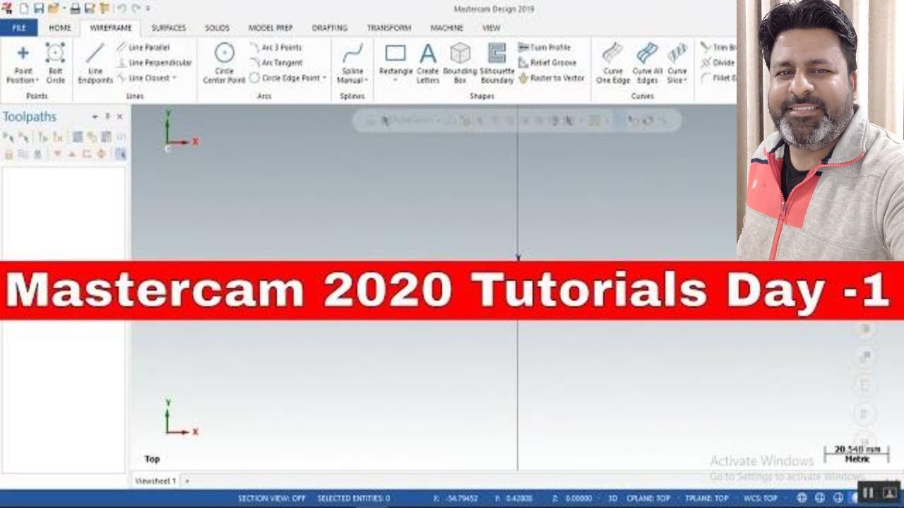 Mastercam 2020 Tutorial Day 1 Youtube