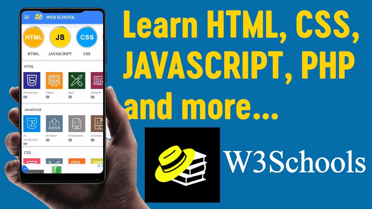 Learn Html Css Php Javascript And More On W3schools App The