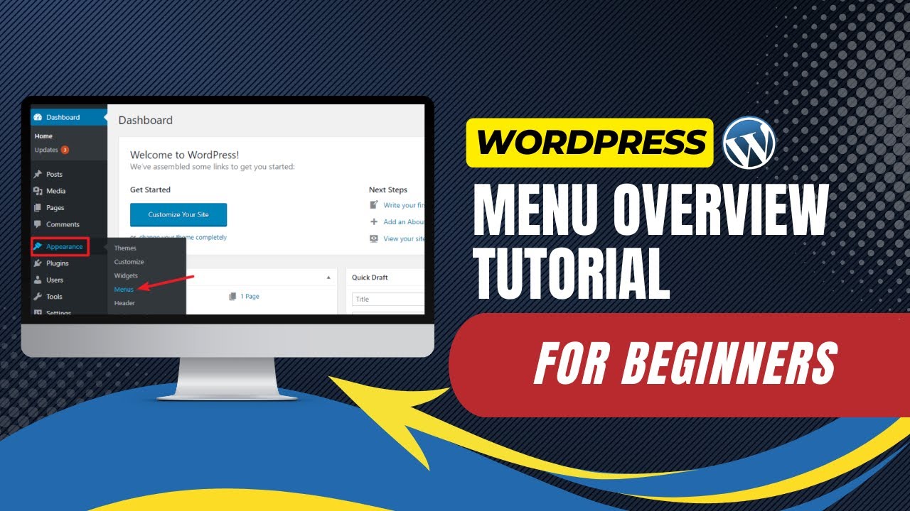 Wordpress Menu Overview Tutorial For Beginners Youtube