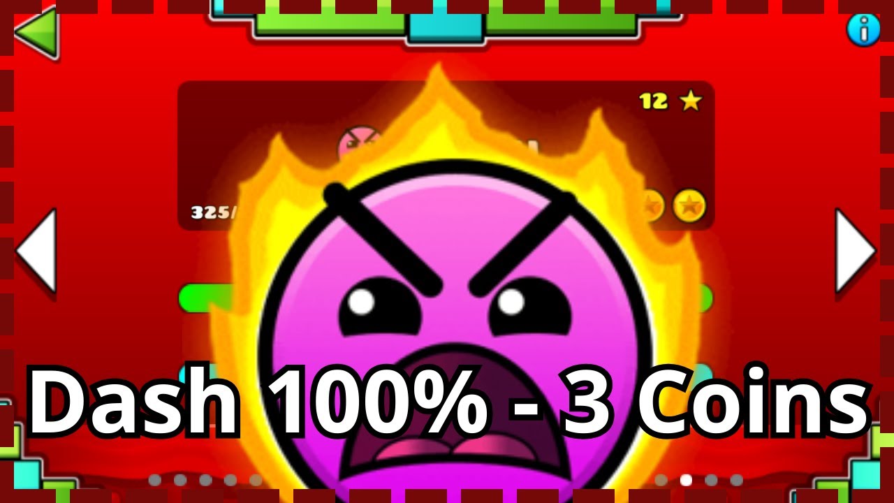 Geometry Dash 2 2 Dash All Coins 100 Youtube