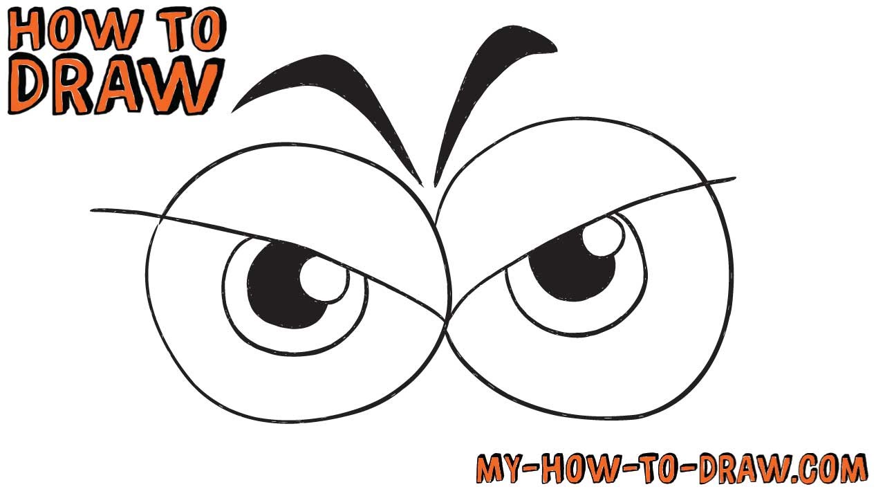 How To Draw Angry Eyes Easy Step By Step Drawing Tutorial Youtube