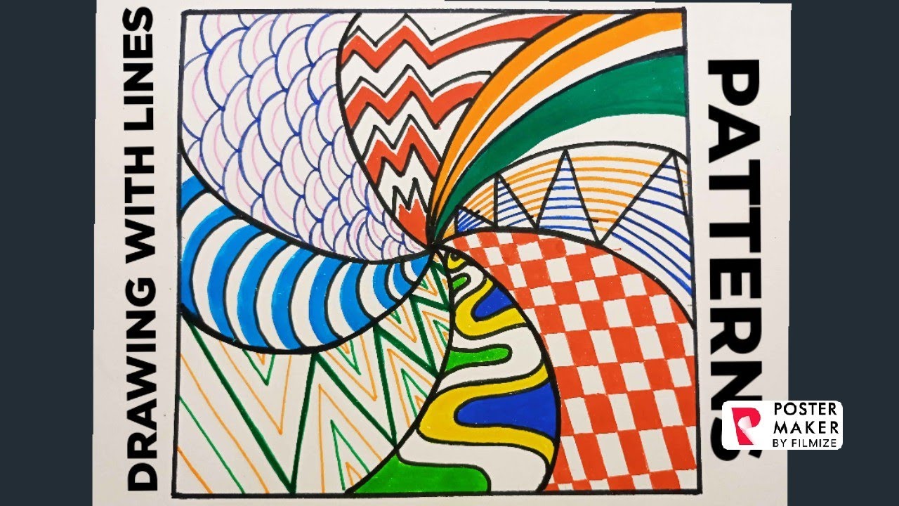 Drawing With Different Types Of Lines Pattern Youtube