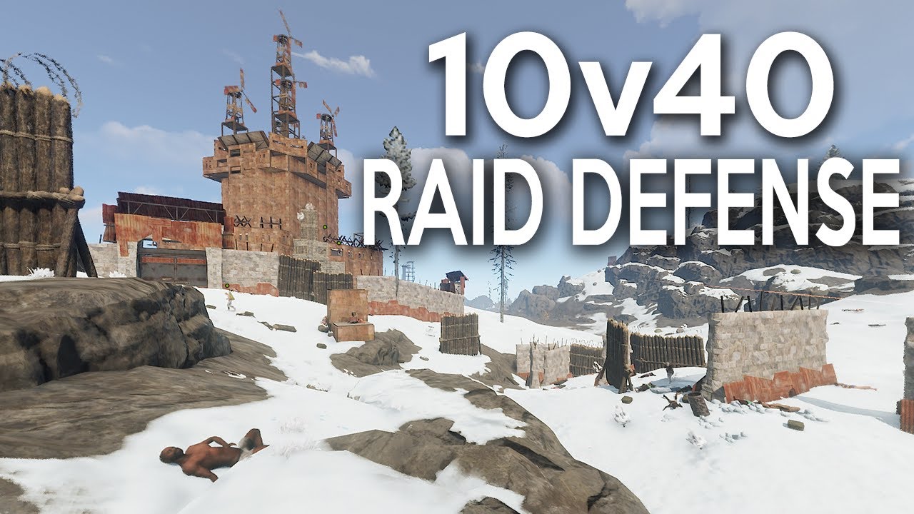 The Biggest Raid Defense Ever 10v40 Rust Youtube