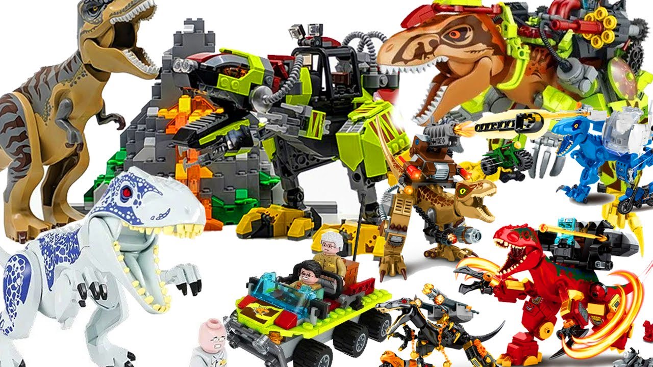 Toàn Bộ Khủng Long Lego Lắp Ráp Trang Bị Vũ Khí T Rex Indominus Rex