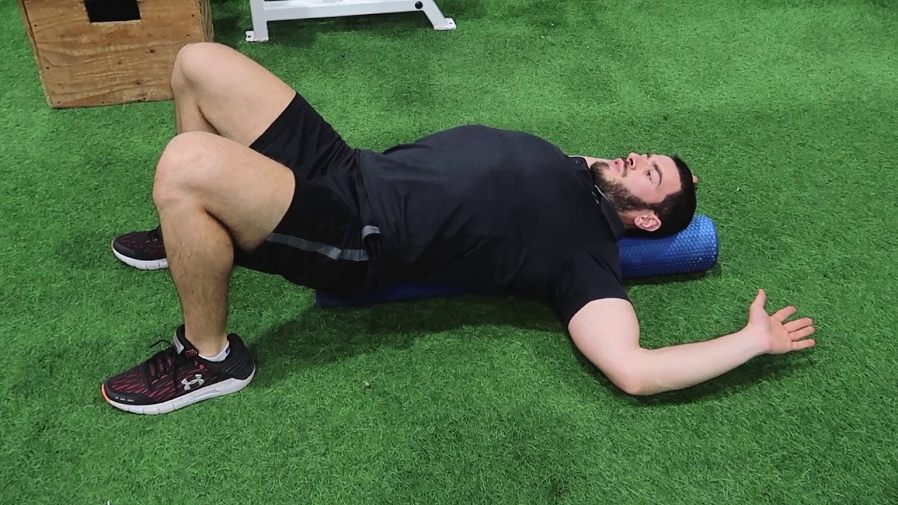 Pec Stretch Lying Supine On Foam Roller Youtube