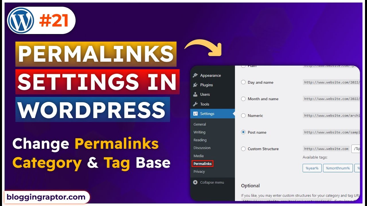 Wordpress Permalinks Settings Tutorial Wordpress Course Youtube