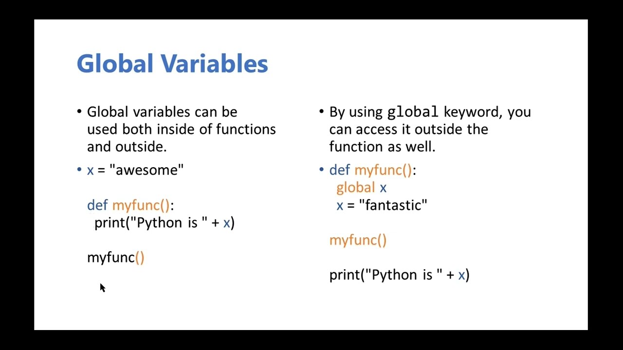 Python Programming Tutorial Python Global Variables How To Create
