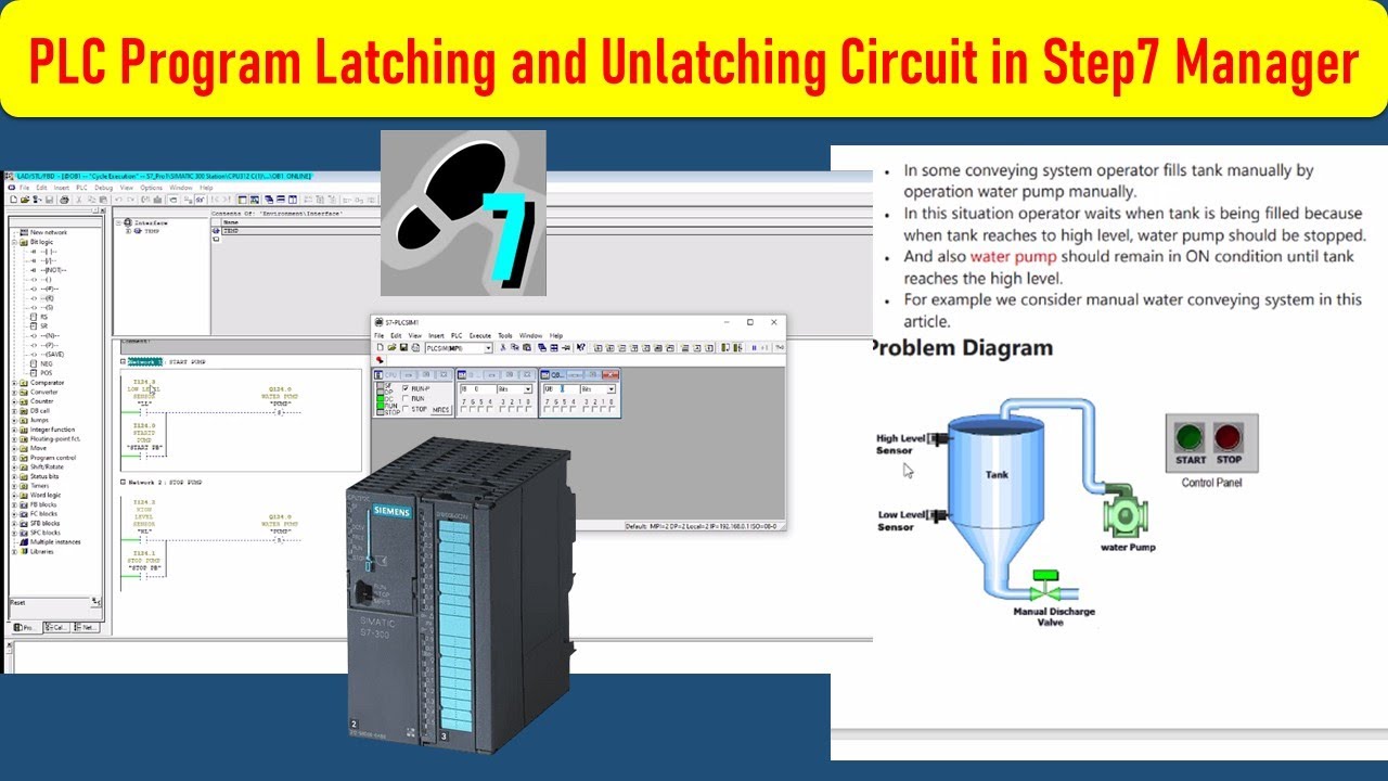 Plc Programing Latching And Unlatching Circuit In Simatic Step7 Manager