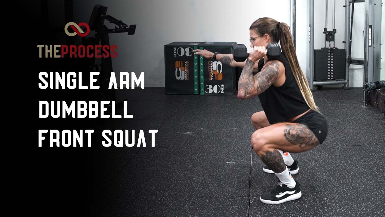 Single Arm Dumbbell Front Squat Youtube