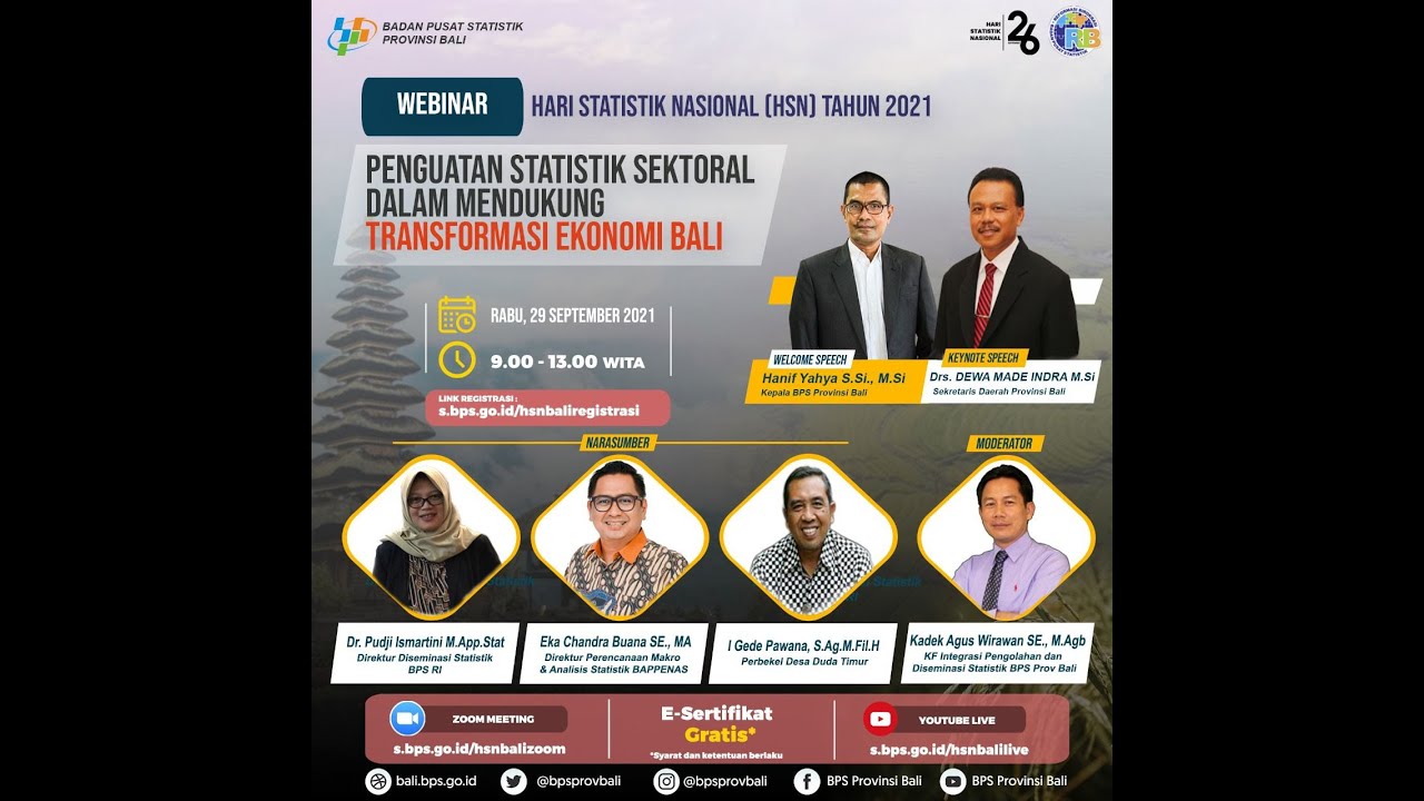 Webinar Hsn 2021 Bps Provinsi Bali Youtube