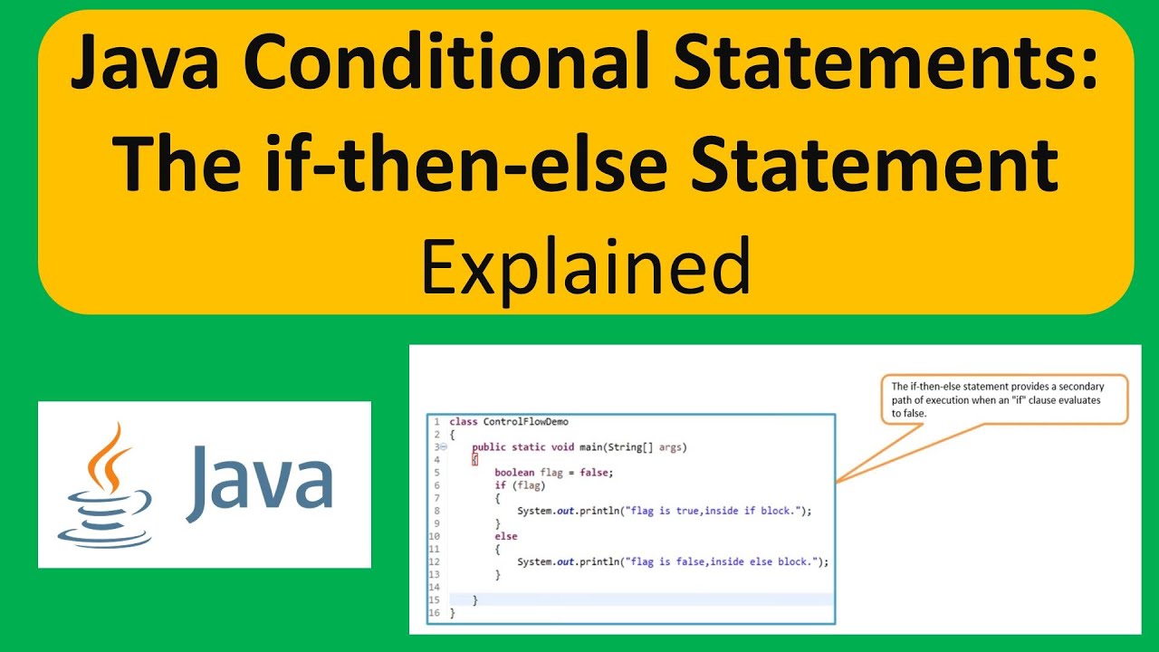 Java Conditional Statements The If Then Else Statement Explained