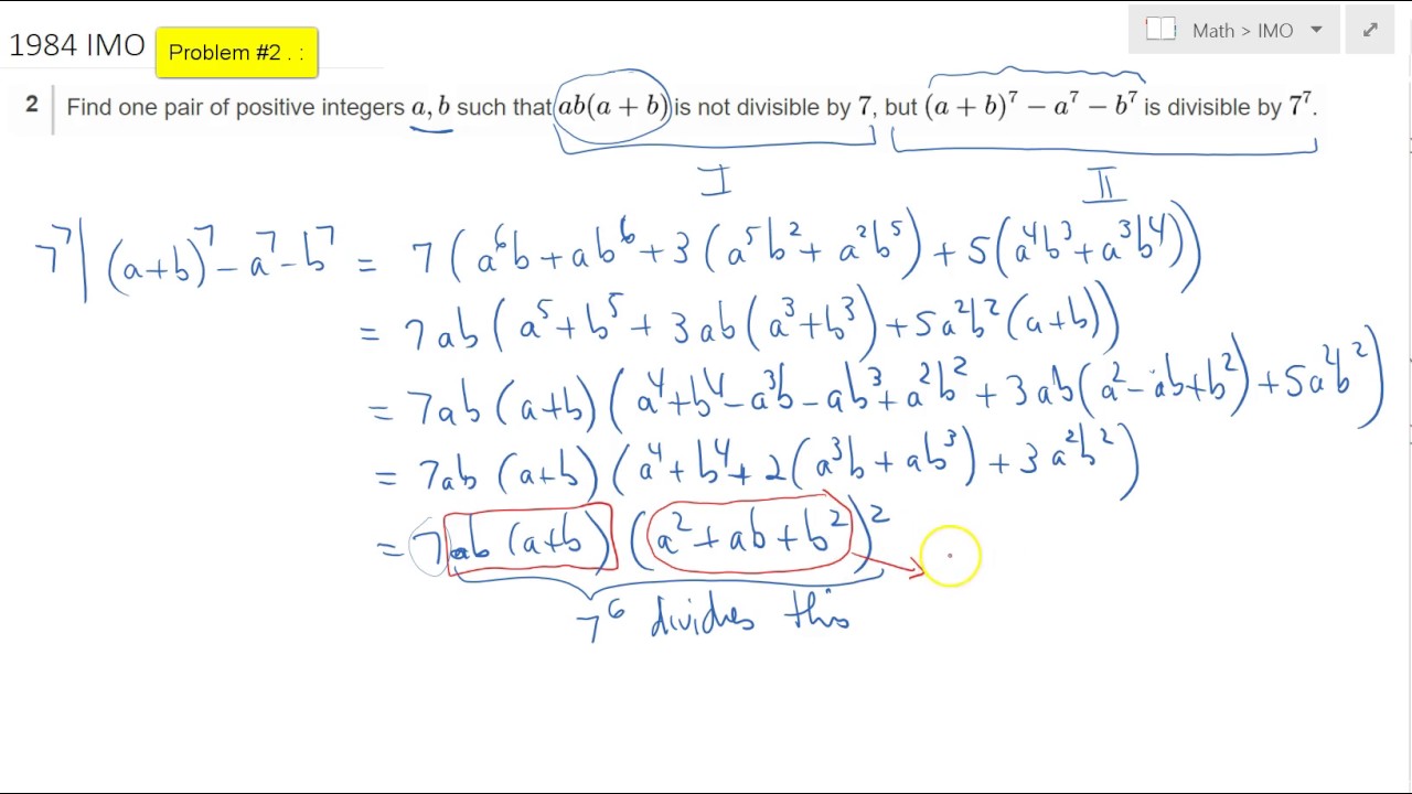 1984 Imo Problem 2 Youtube