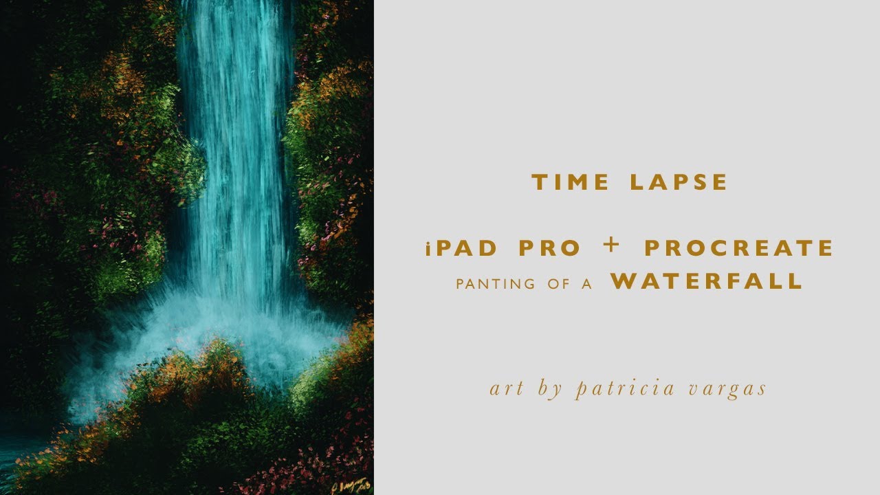 Ipad Pro Waterfall Painting Created With Procreate Speed Painting