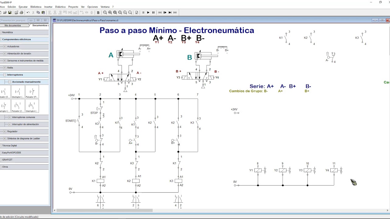 Paso A Paso Mínimo A A B B Electroneumática Youtube