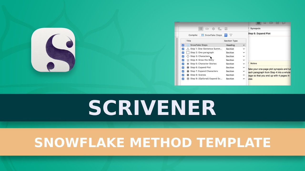 Write Your Novel With Scrivener S Snowflake Method Template Youtube