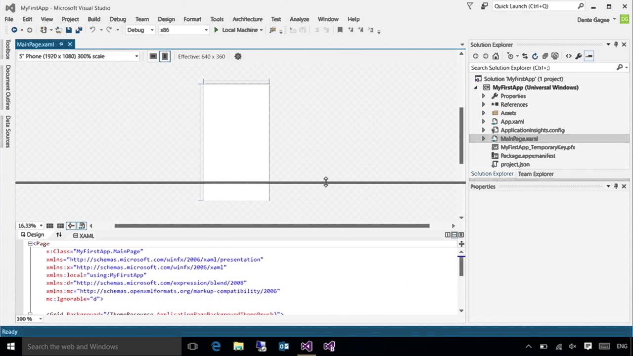2 Get Started With Your First Universal Windows App Youtube