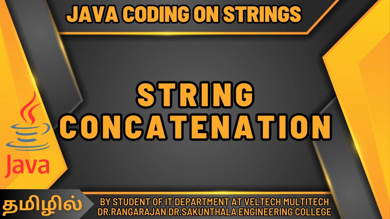 String Concatenation Using Java In Tamil Youtube