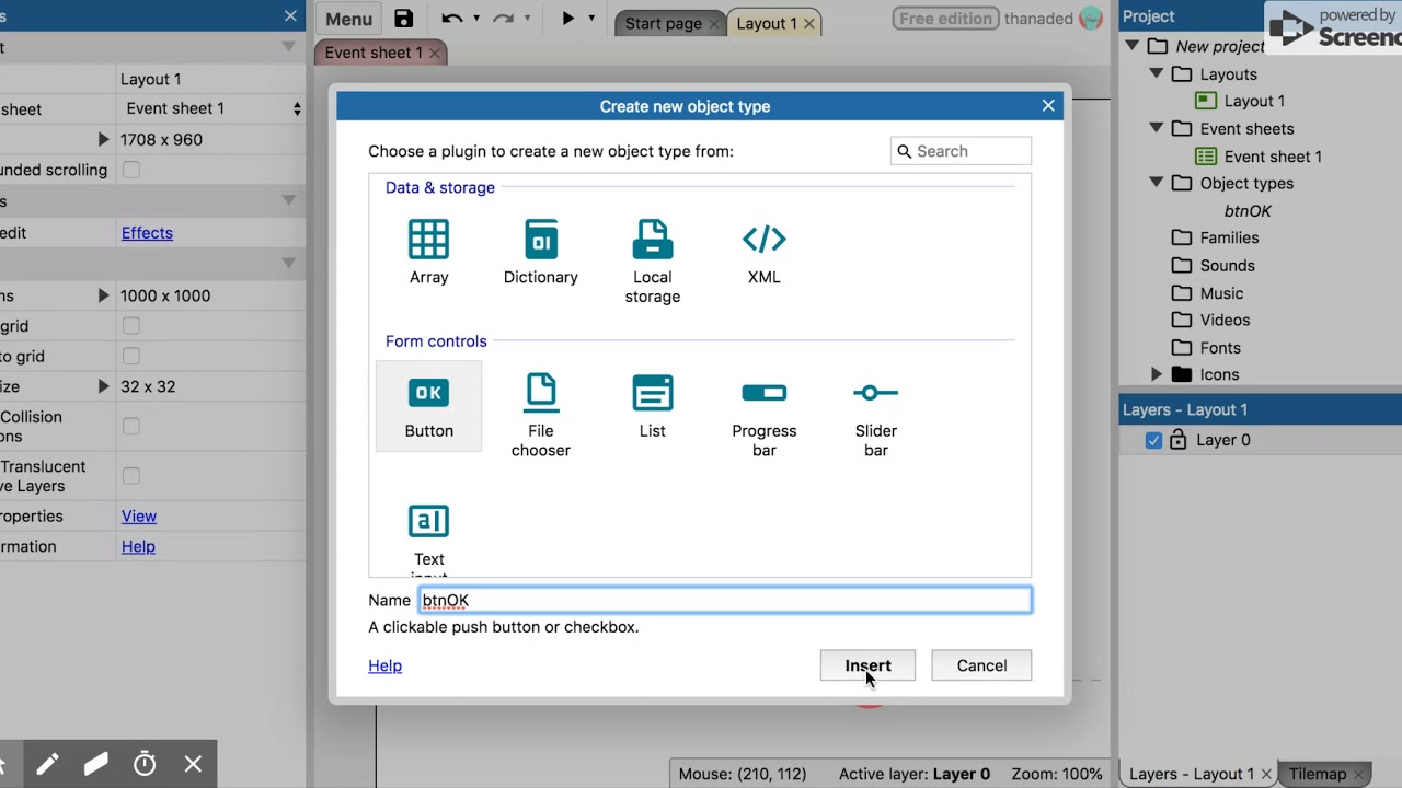 Construct 2 Insert Button Youtube