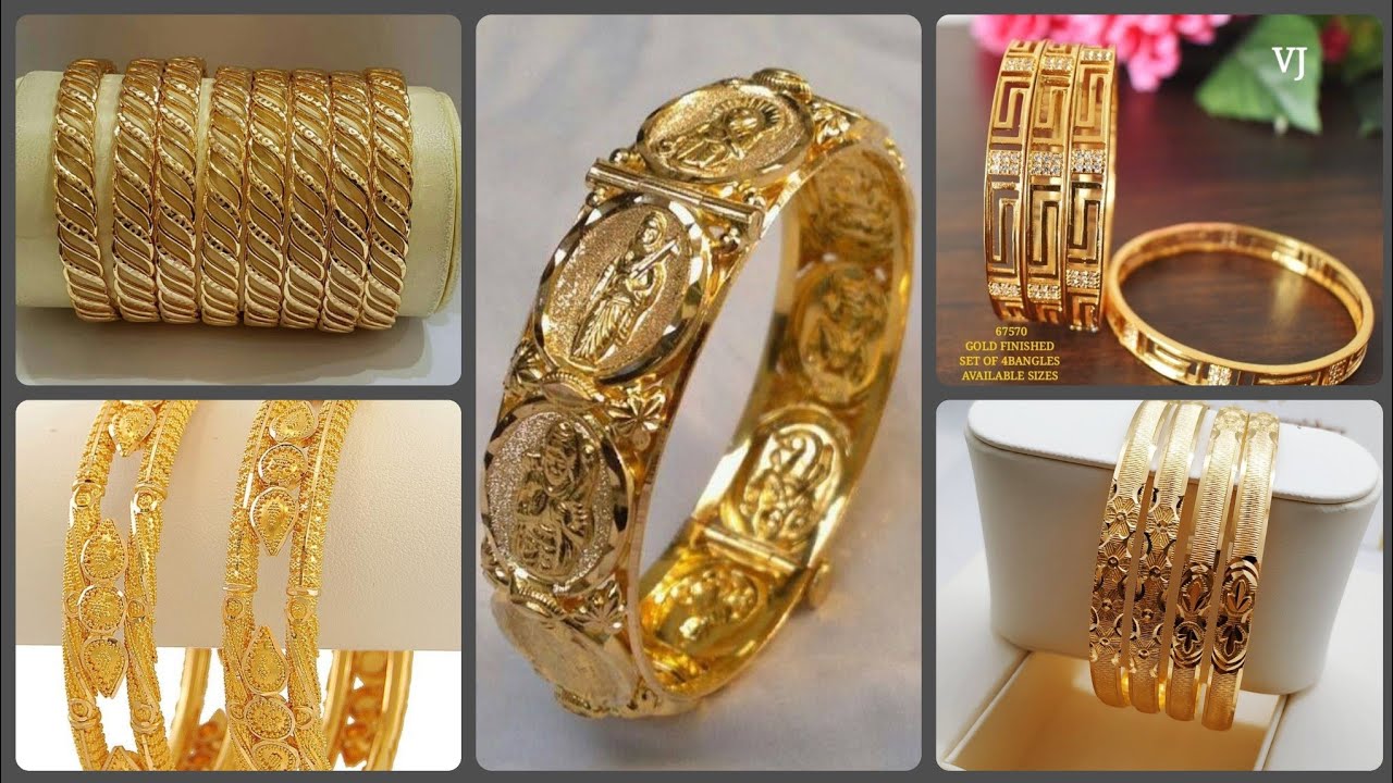 Latest And Most Beautiful 24k Gold Bangles Designs Pure Gold Daily Wear
