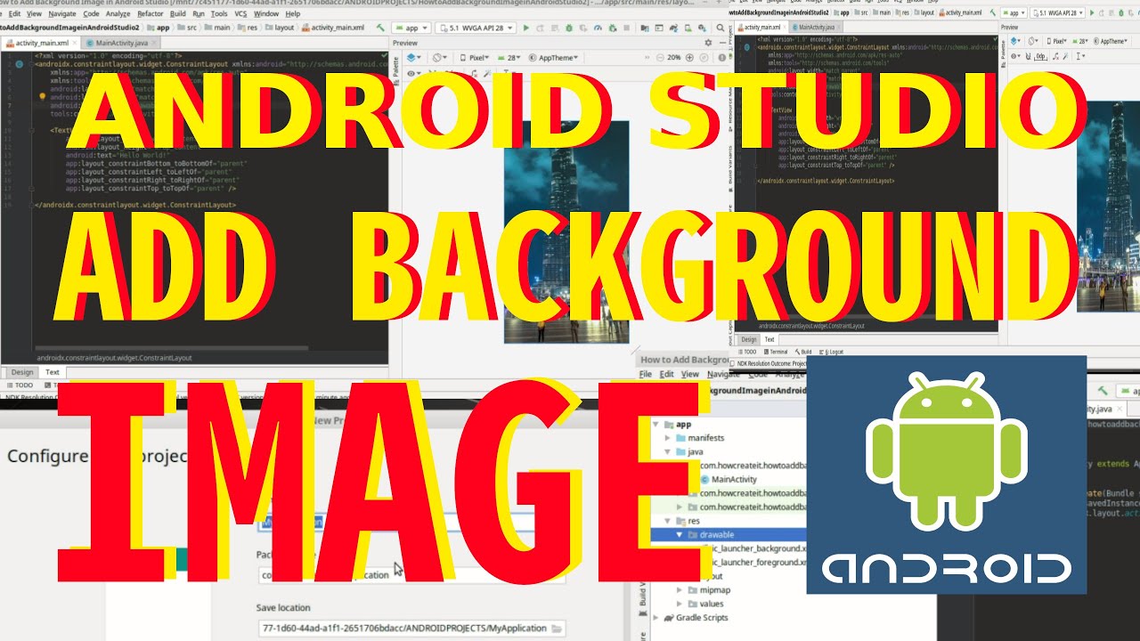 Android Studio Training How To Add Background Image In Android Studio