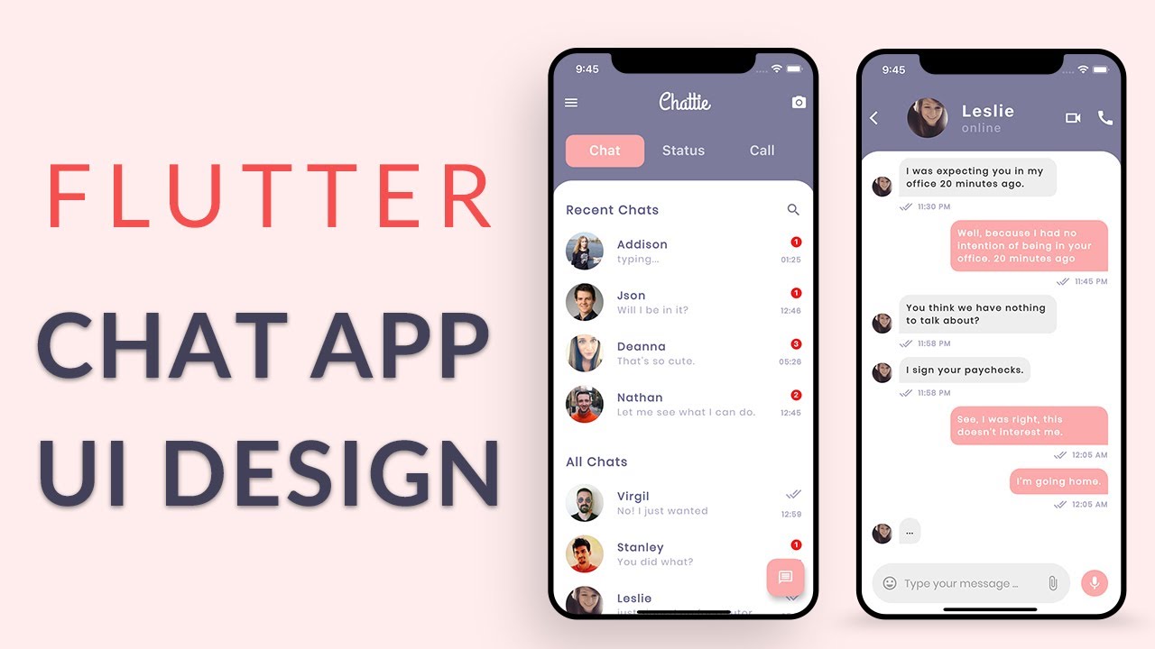 Flutter Chat App Ui Design Tutorial Speed Code Youtube