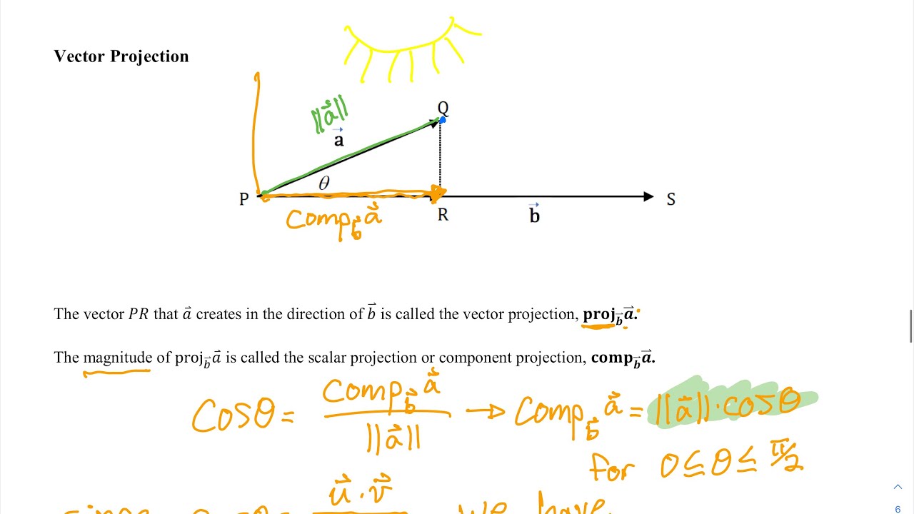 14 Calc Iii Section 11 3 Vector Projection Youtube