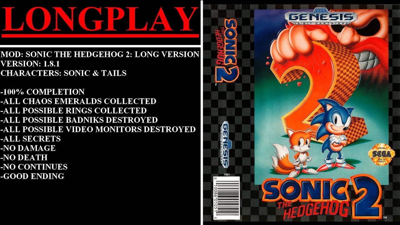 Sonic The Hedgehog 2 Long Version V1 8 1 Mod Longplay Sonic