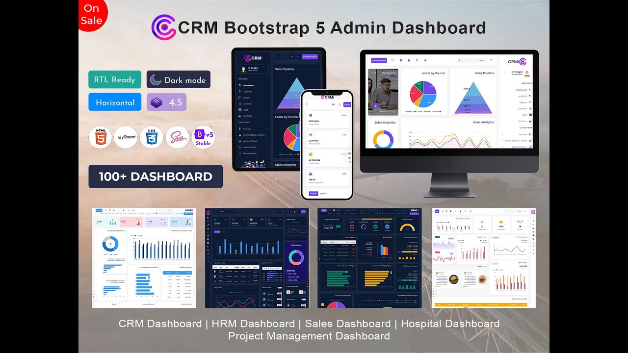 Crmi Responsive Crm Admin Dashboard Template With Ui Framework Youtube