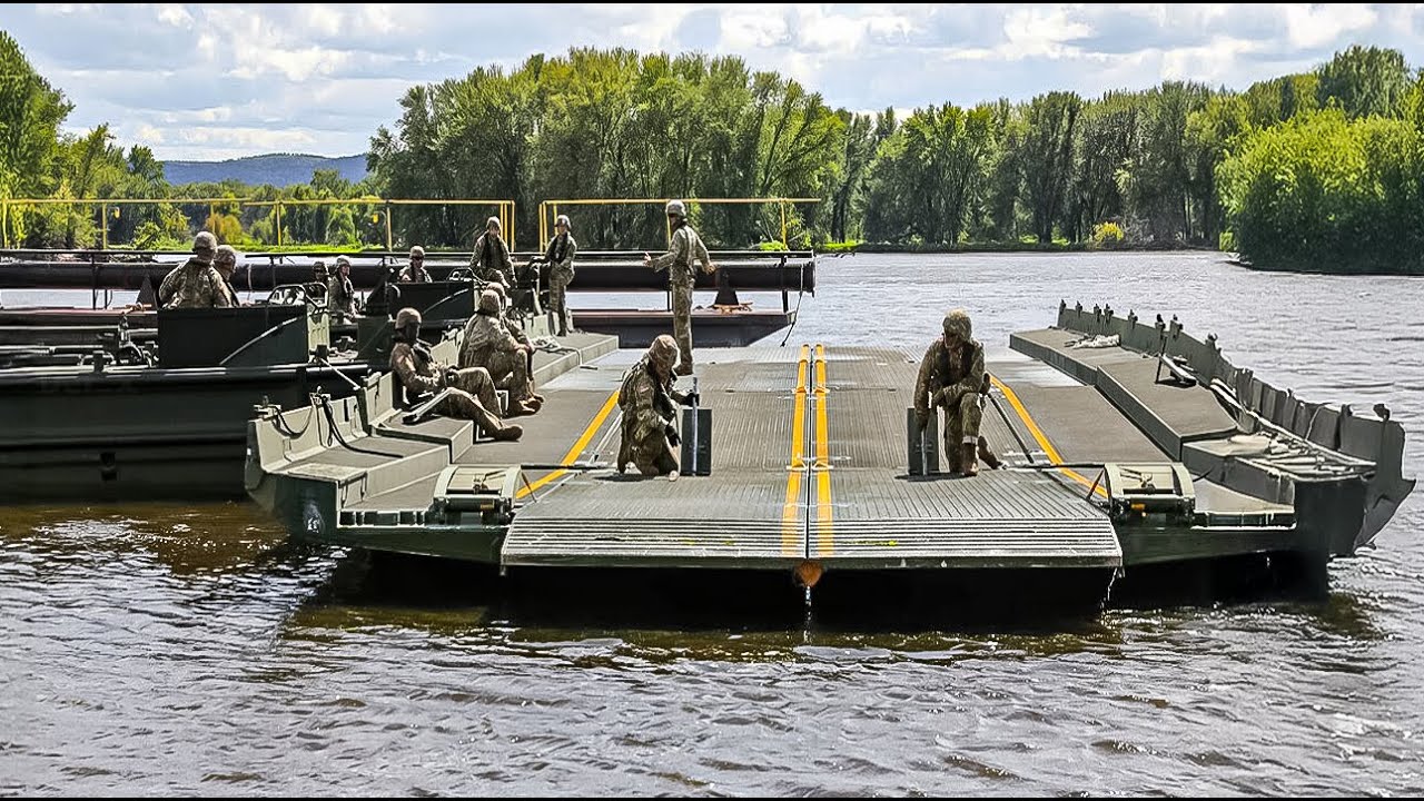 U S Army Engineers Build Massive Bridges With The Improved Ribbon
