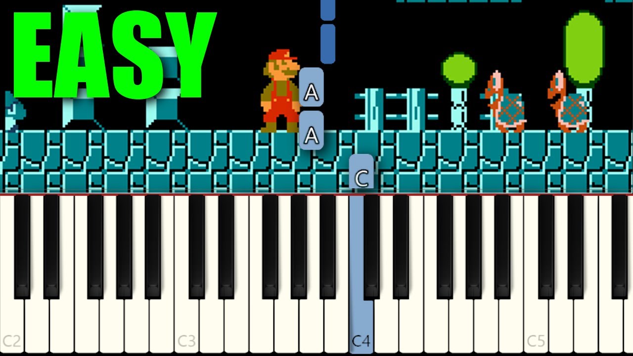 Mario Underground Theme Easy Piano Tutorial Synthesia Chords Chordify