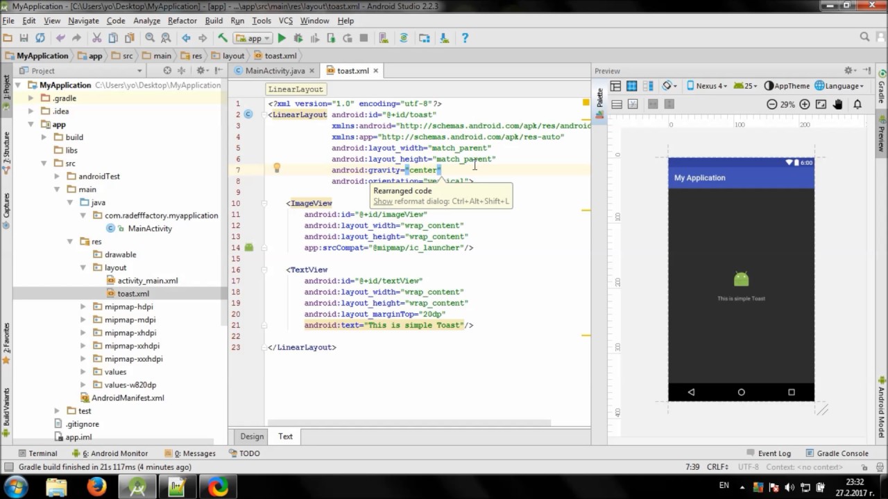 Android Studio Toast Tutorial Equilo